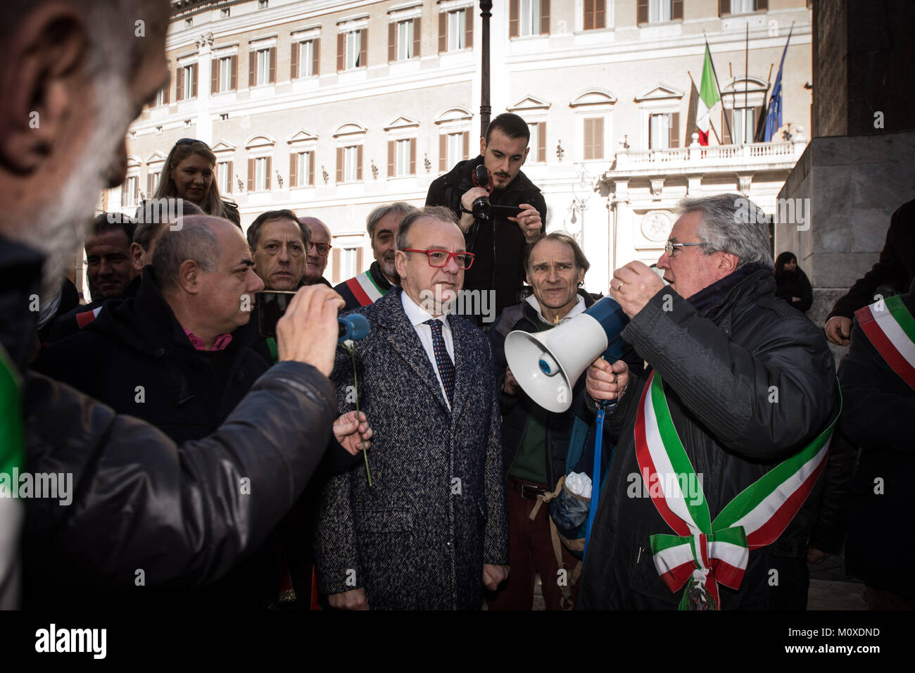 Rome, Italy. 24th Jan, 2018. Gianfranco Rotondi was contested by the ...