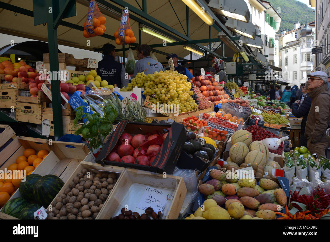 Fruit market of the Bolzano in South Tyrol - Italy Stock Photo - Alamy