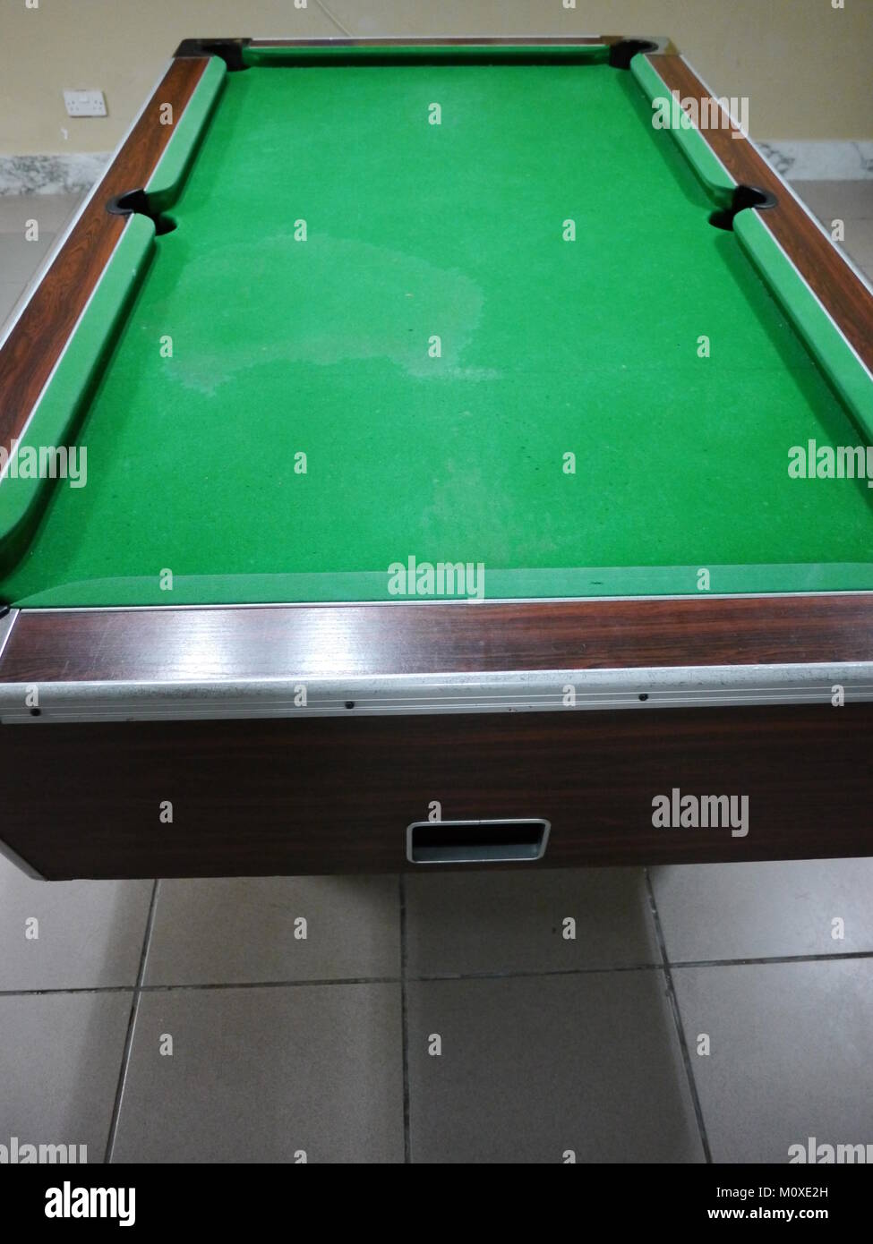 an empty and big pool table Stock Photo - Alamy
