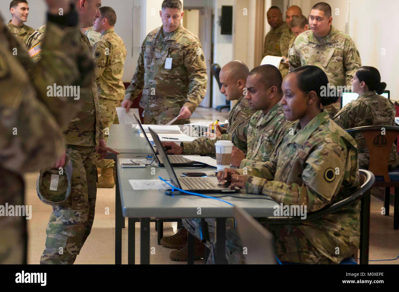 Soldiers with Headquarters and Headquarters Battalion, I Corps, file ...