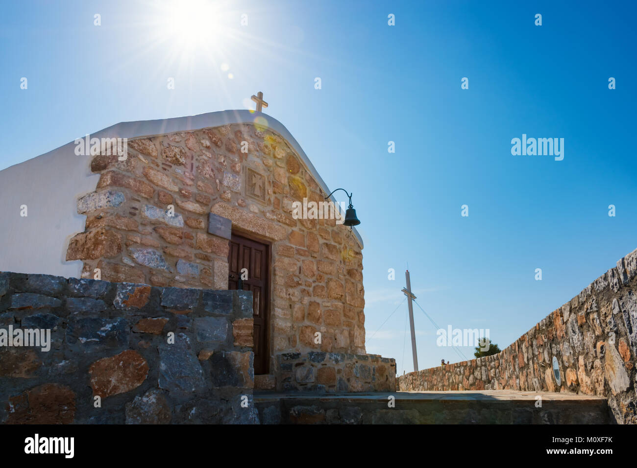 Monastery of Prophet Elias on hilltop near village of Pefkos (Rhodes ...
