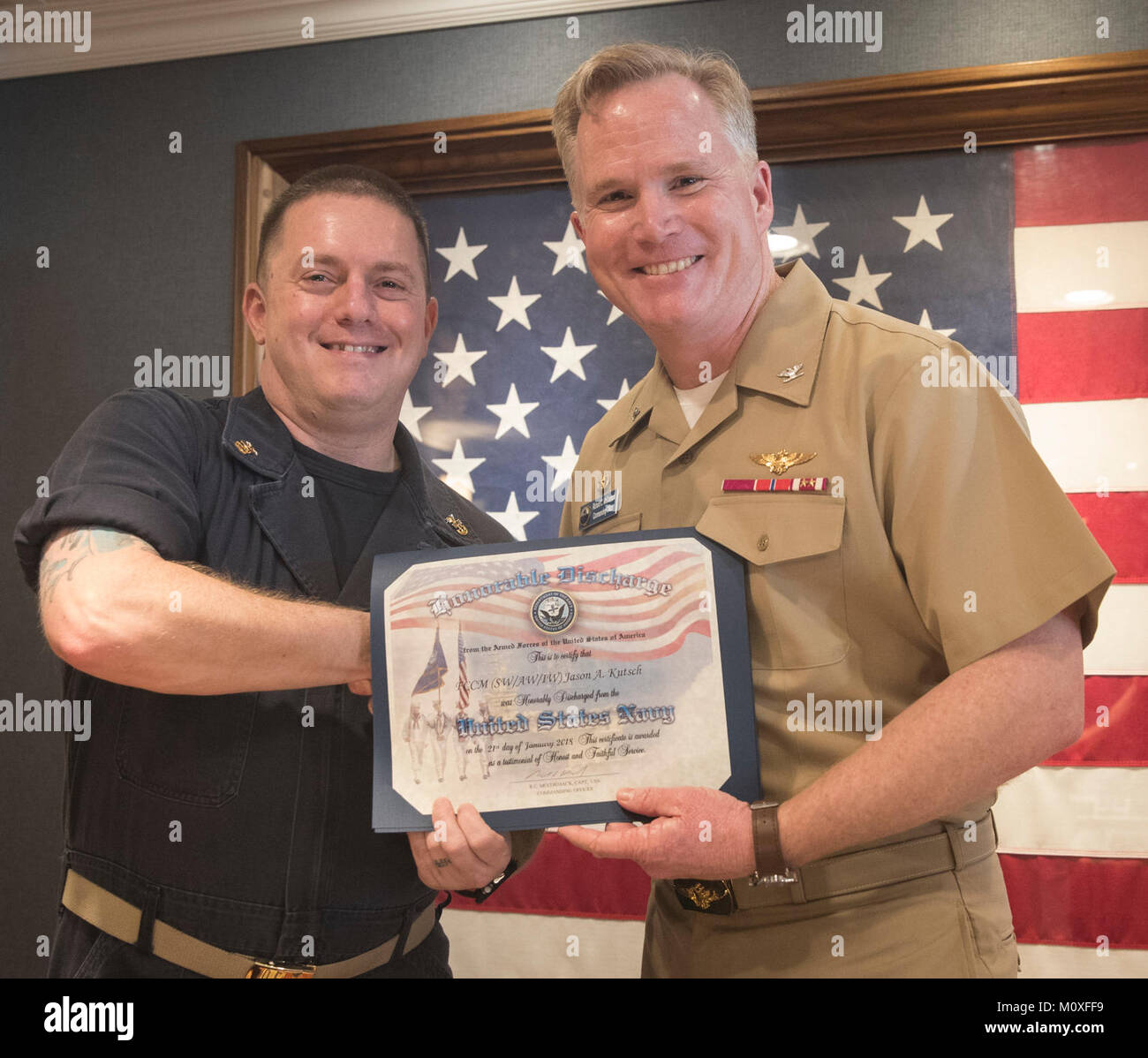 ATLANTIC OCEAN (Jan. 22, 2018) -- Master Chief Fire Controlman Jason ...