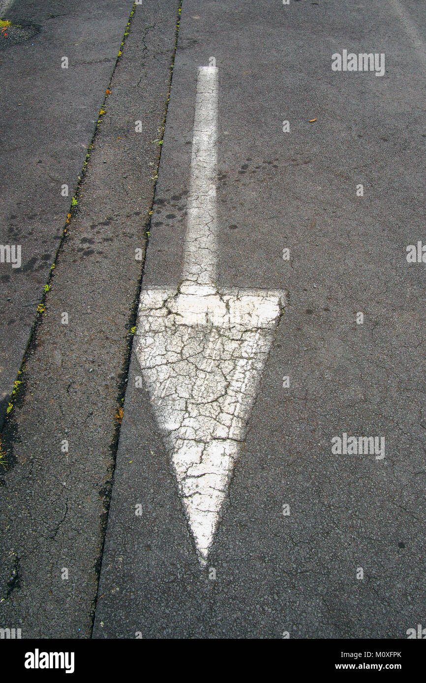 Pavement marking arrow hi-res stock photography and images - Alamy