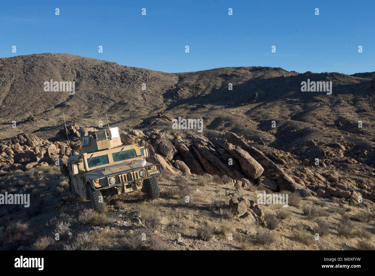A U.S. Marine Corps humvee assigned to 2nd Low Altitude Air Defense ...