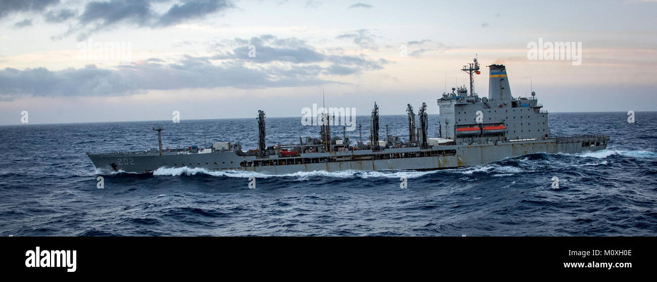 PACIFIC OCEAN (Jan. 19, 2018) Fleet Replenishment Oiler USNS Yukon (T ...