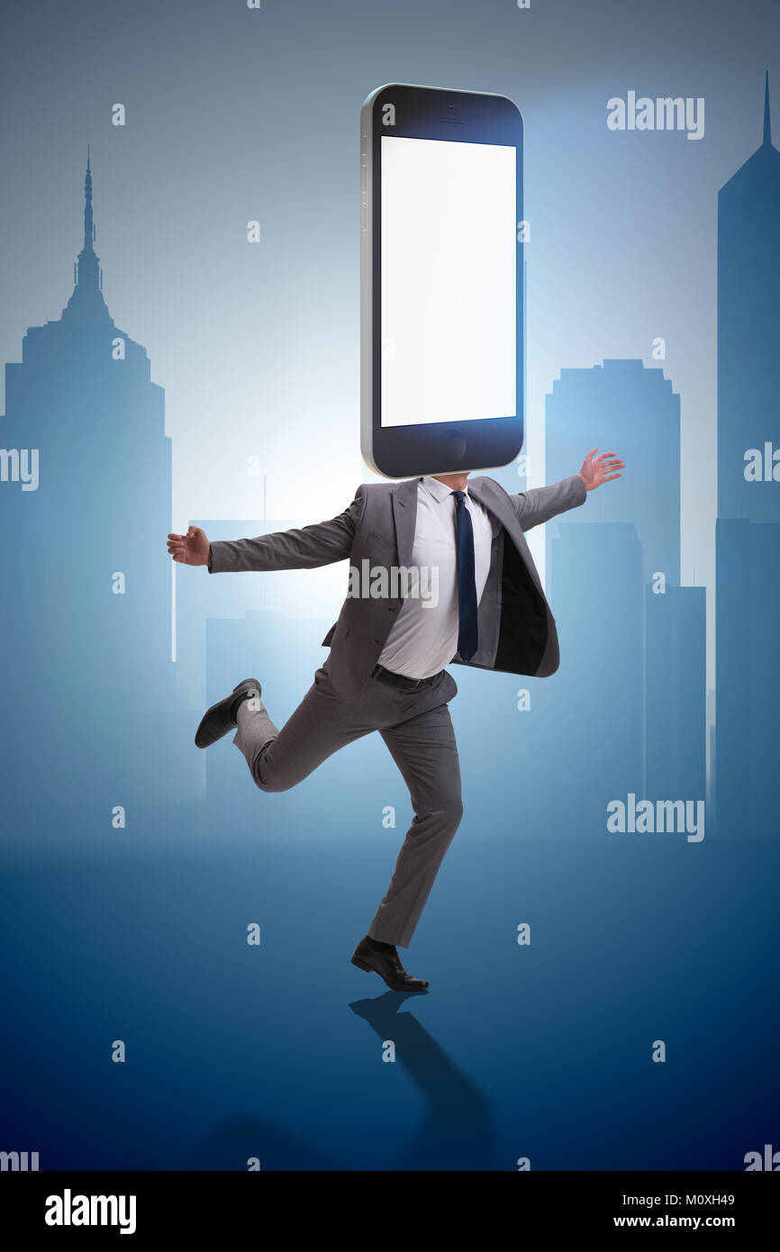Mobile phone zombie under the influence of smartphone Stock Photo - Alamy