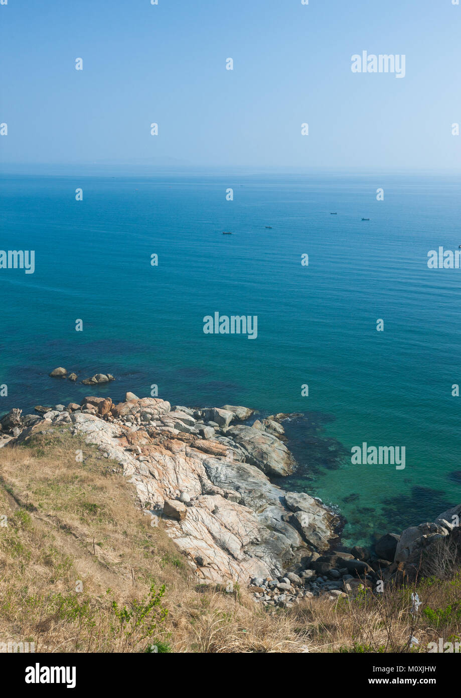 Landscape of the seaside, Kangwon Province, Wonsan, North Korea Stock ...