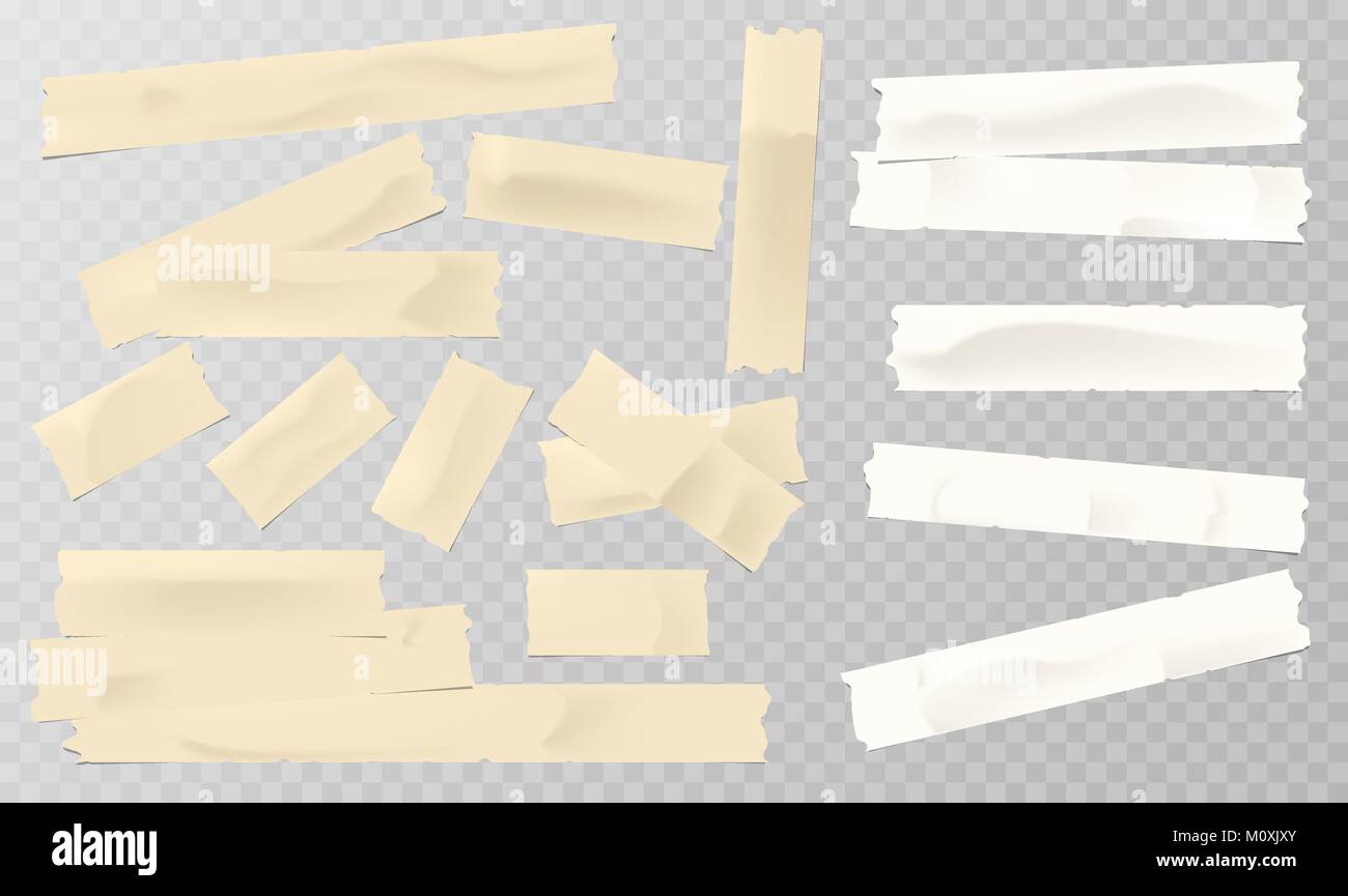 Yellow and white different size adhesive, sticky, masking, duct tape ...