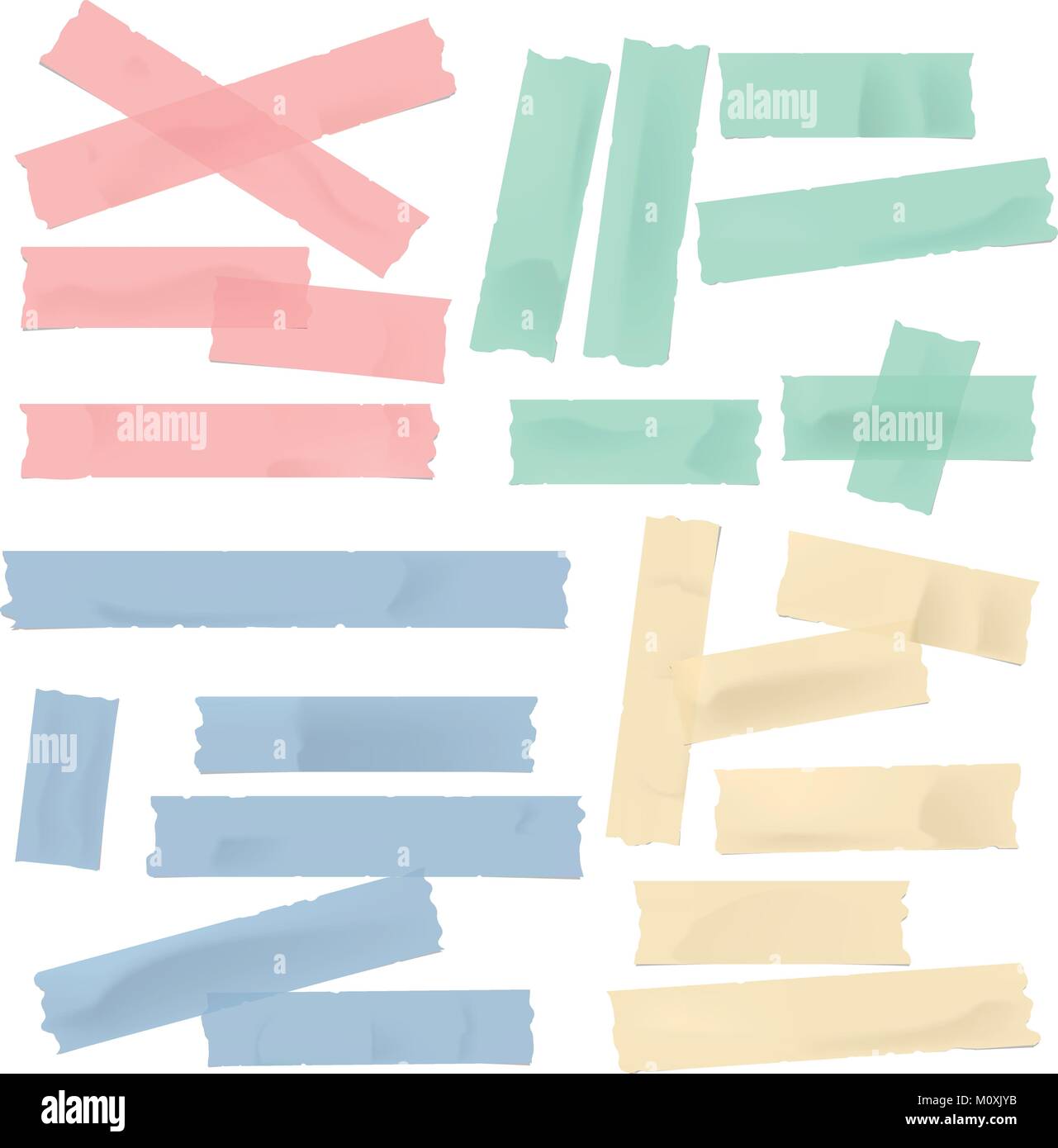 Colorful different size adhesive, sticky, masking, duct tape, paper ...