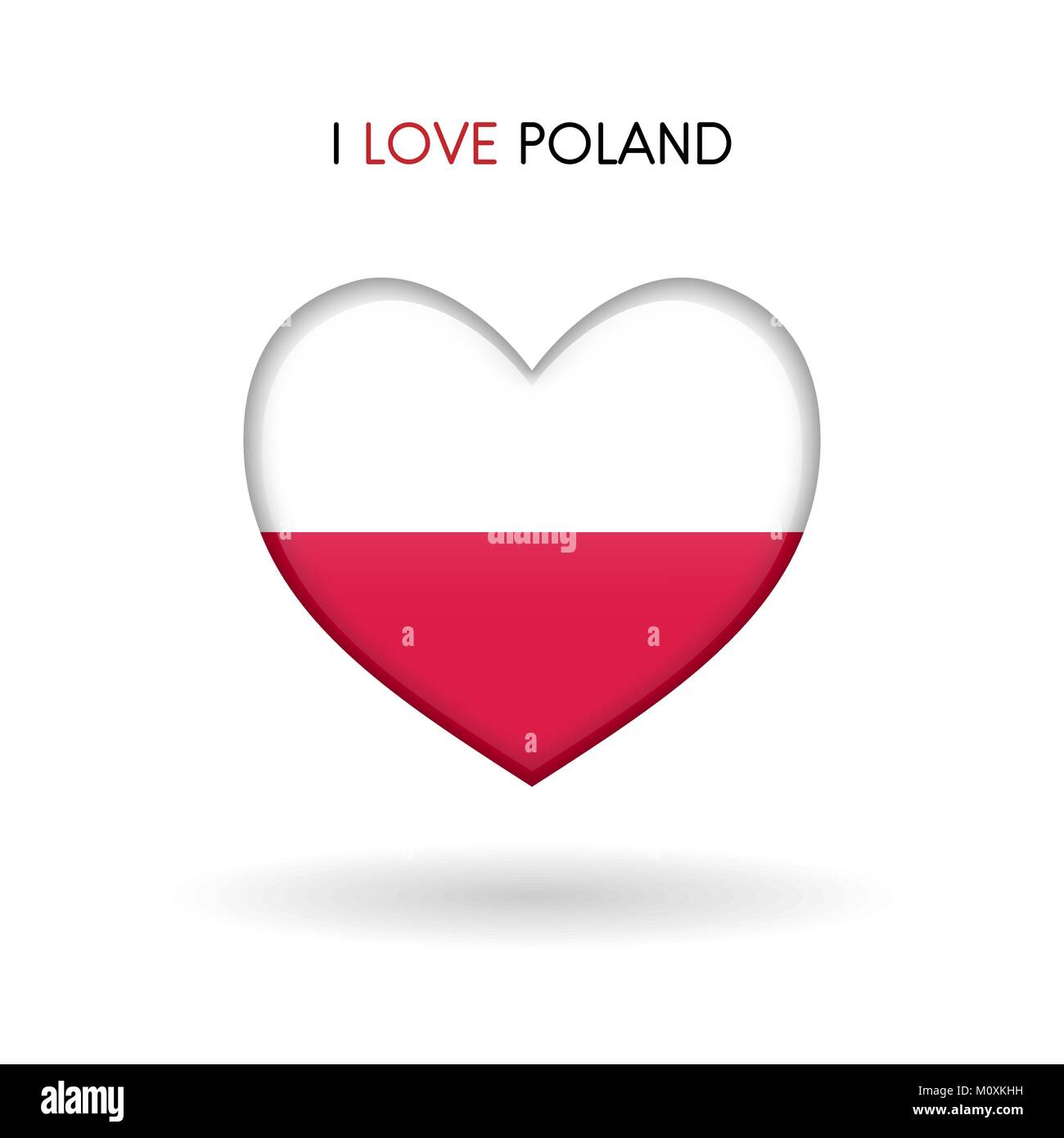 Love Poland symbol. Flag Heart Glossy icon vector illustration isolated ...