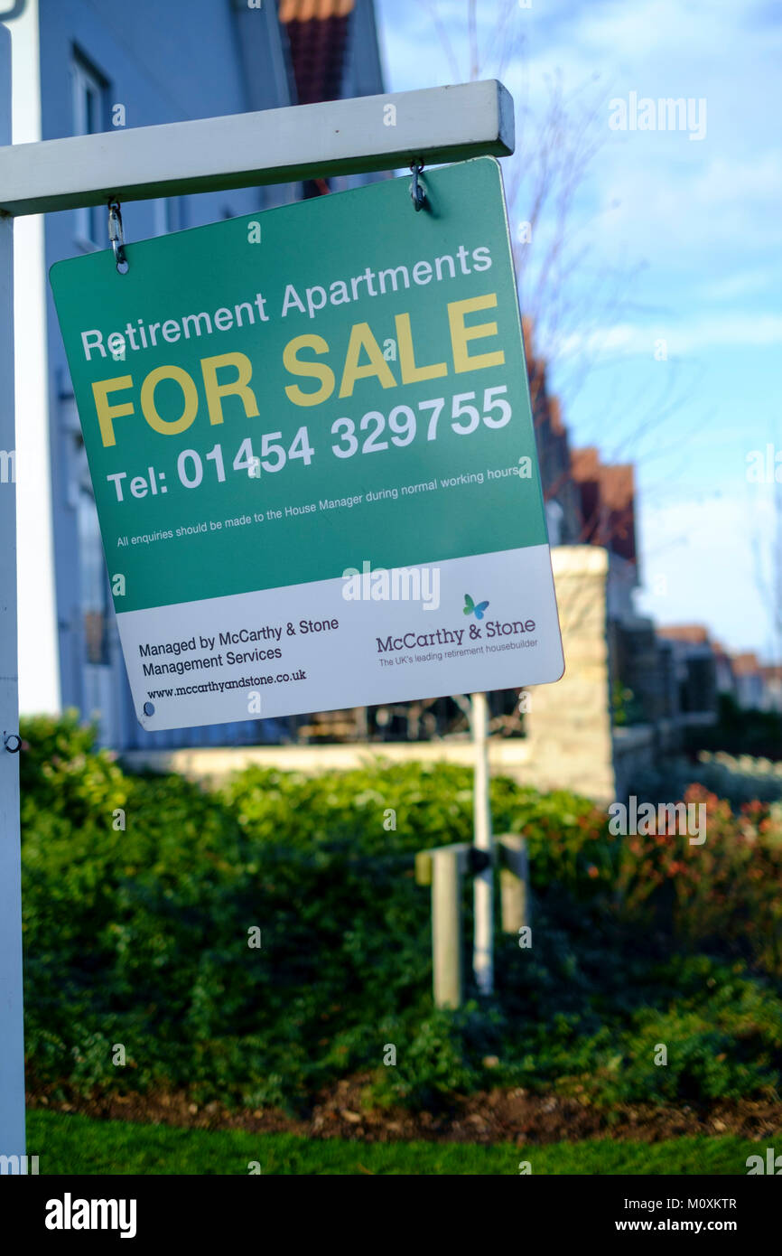 For Sale Sign for Retirement Apartments Stock Photo - Alamy