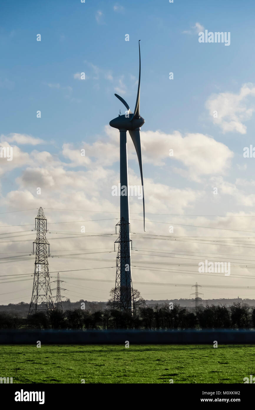 Wind turbines in the south Gloucestershire countryside Stock Photo - Alamy