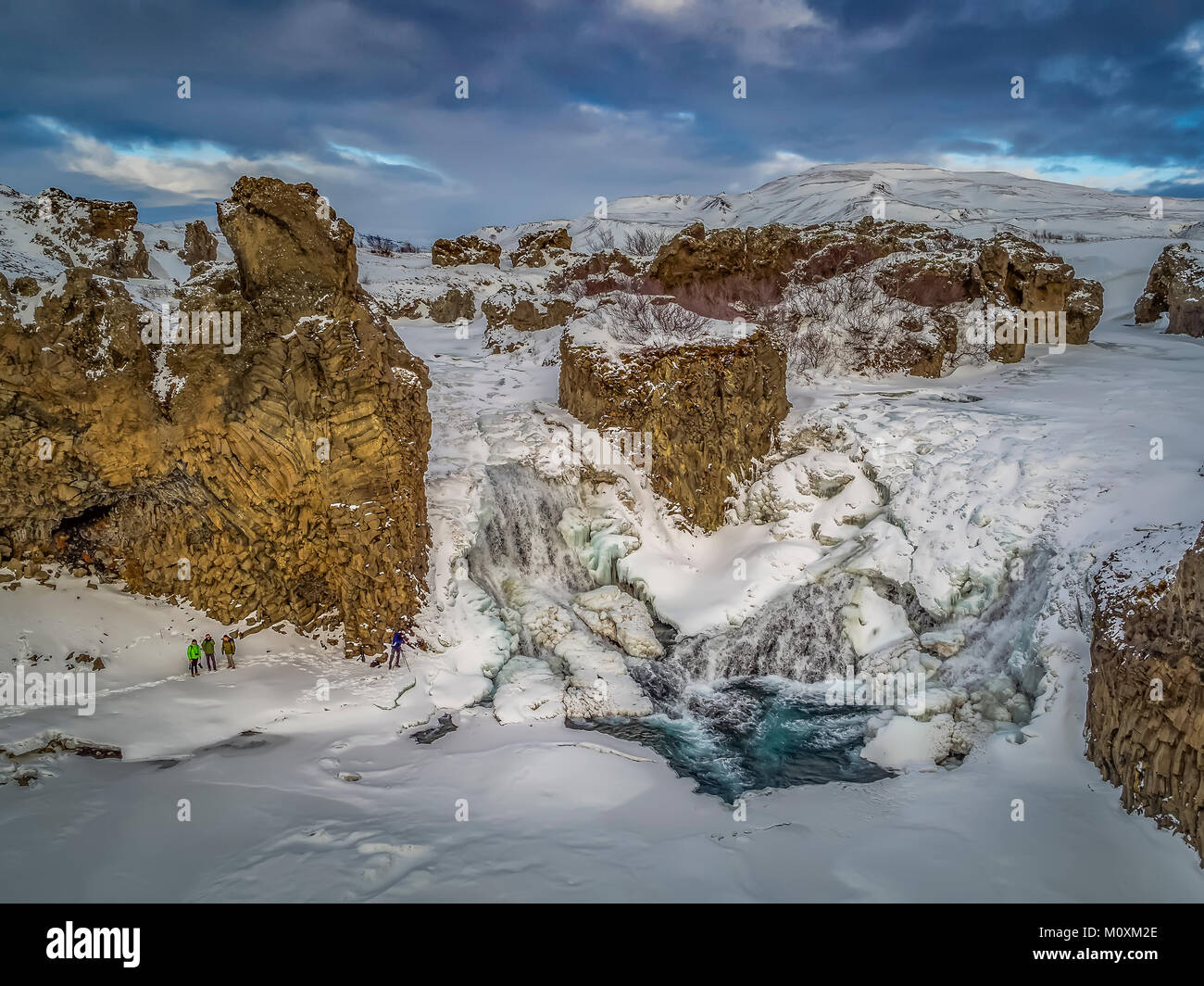 Ofaerufoss Waterfall, Thjorsardalur Valley, Iceland Stock Photo - Alamy