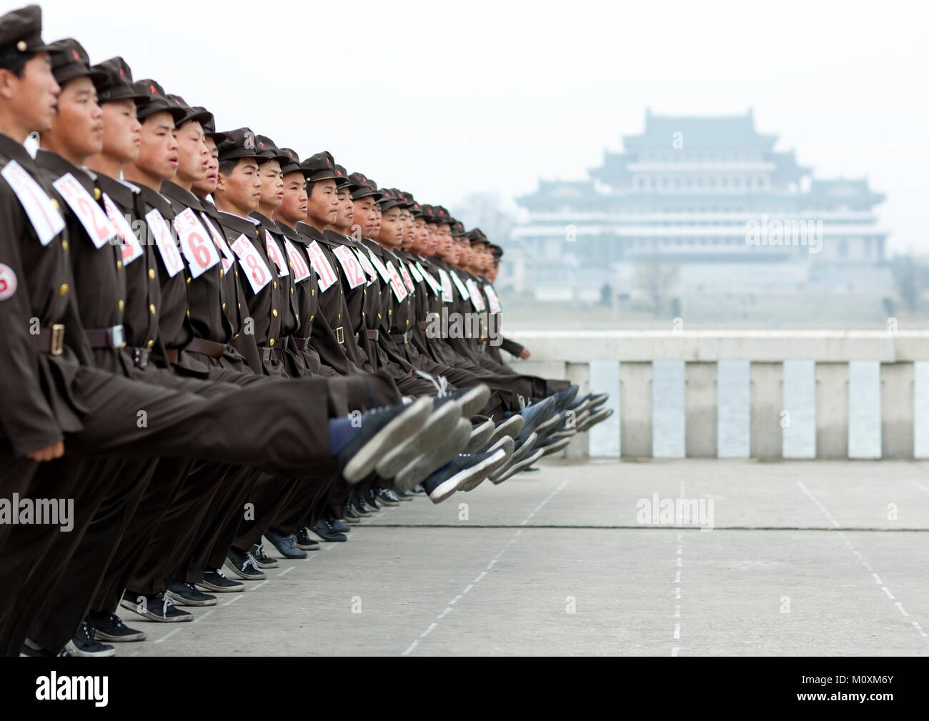 North Korean army parade on Kim il Sung square, Pyongan Province ...