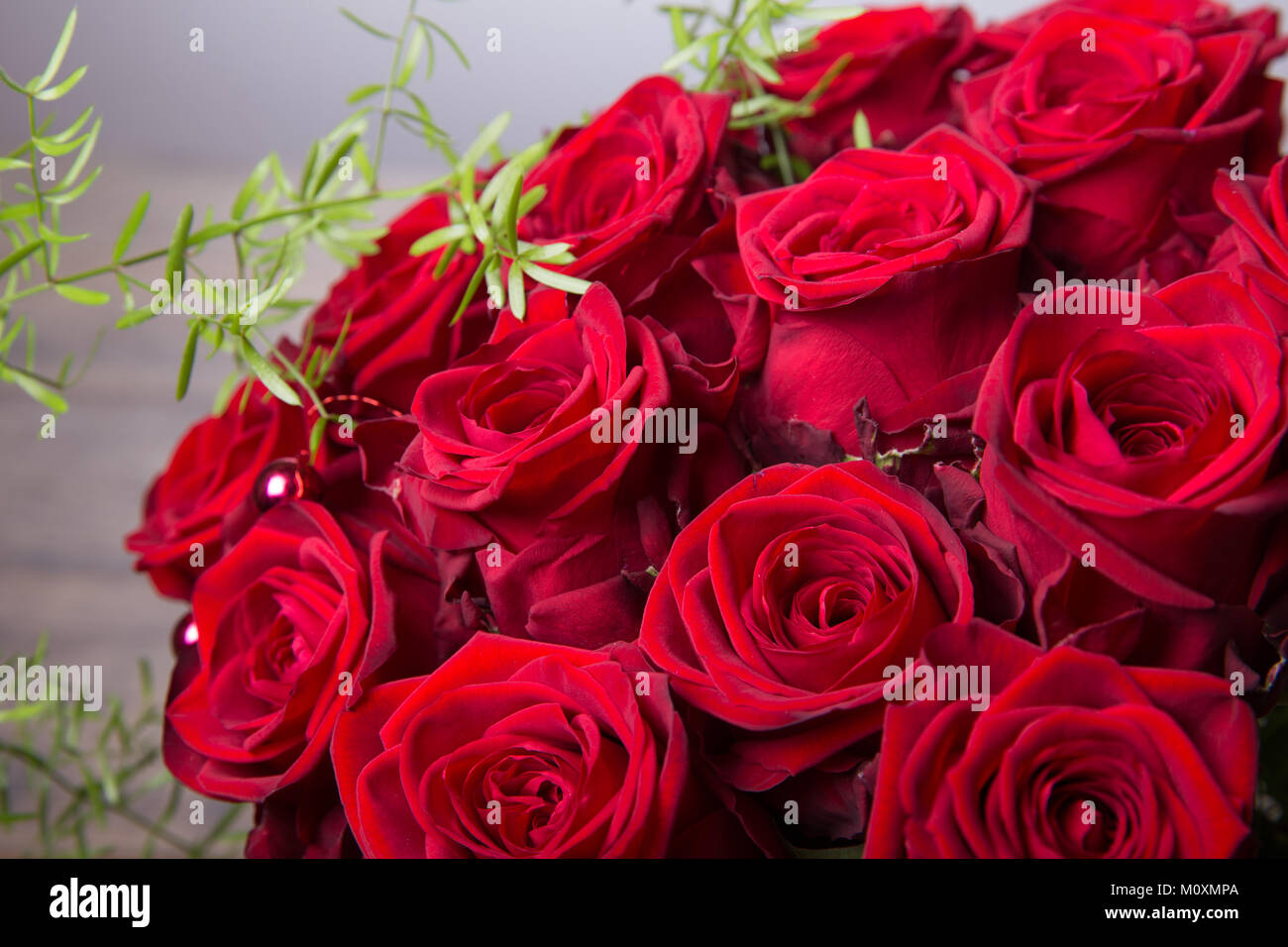 Luxury bouquet made of red roses in flower shop Valentines Bouquet of ...