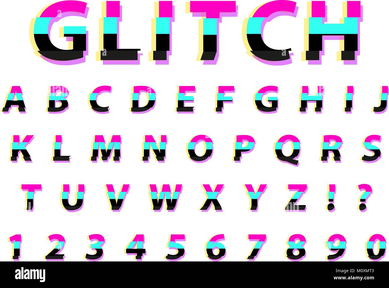 Glitch font hi-res stock photography and images - Alamy