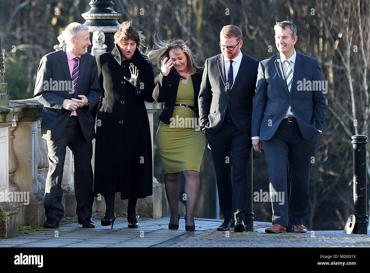 (left to right) The DUP's Gregory Campbell, Arlene Foster, Michelle ...