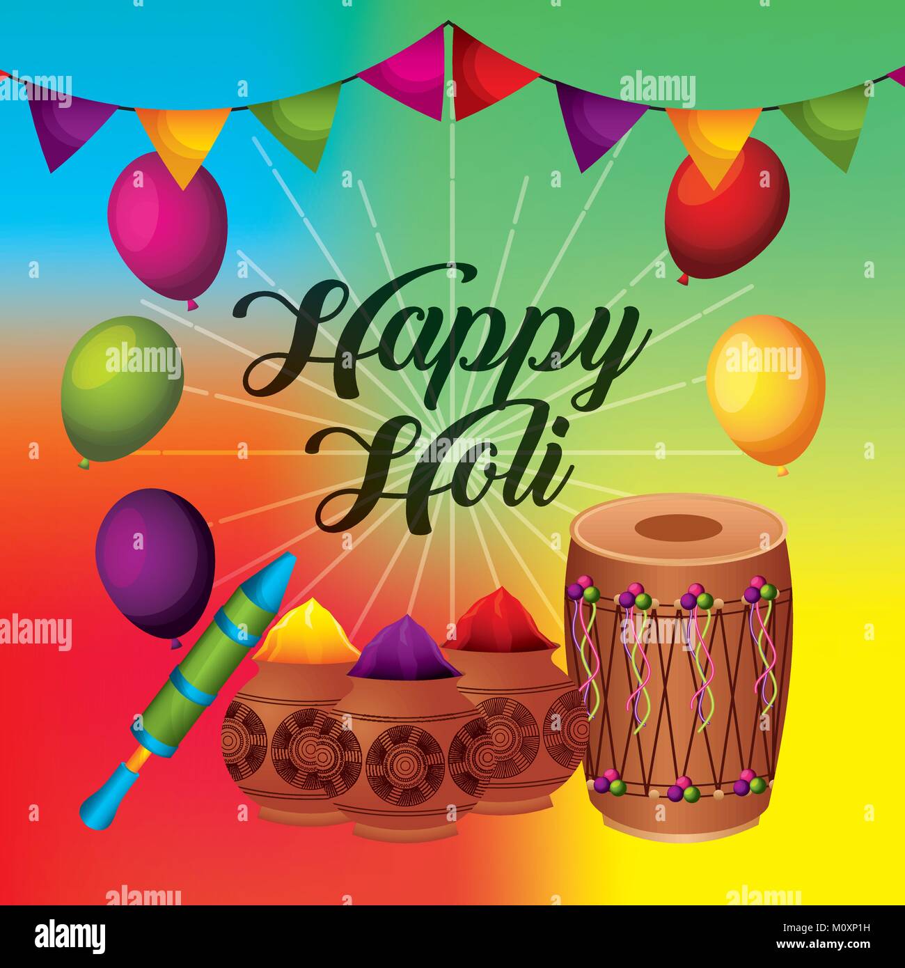 Holi powder pot Stock Vector Images - Alamy