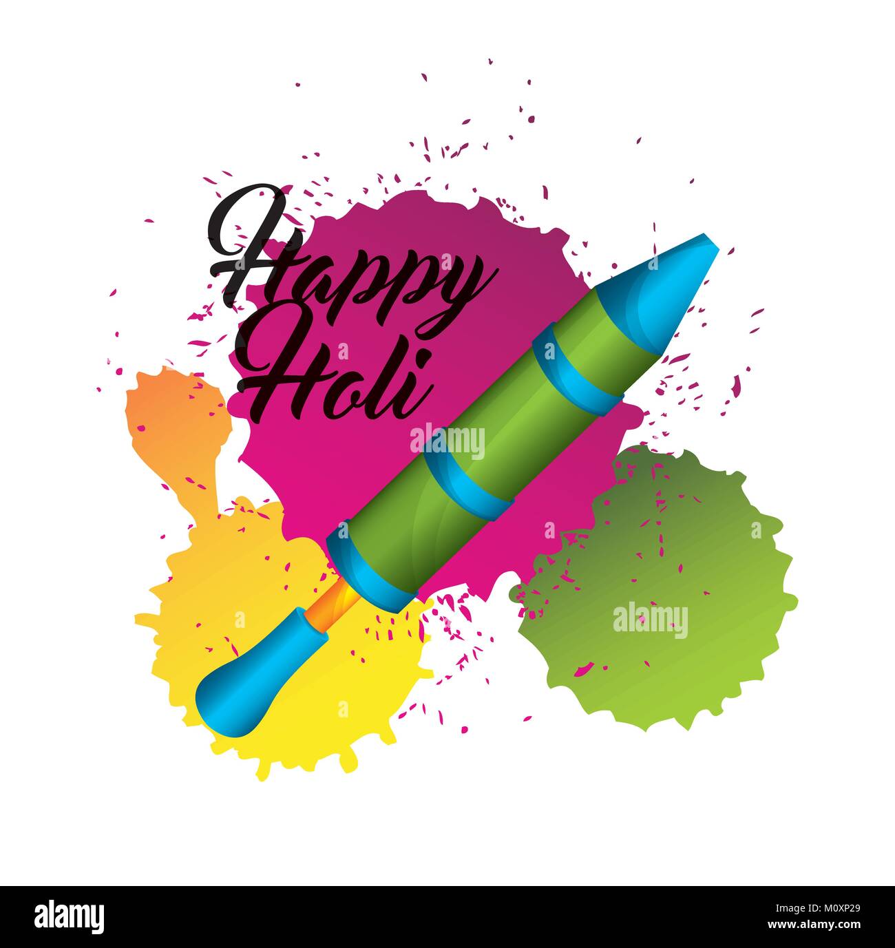 happy holi indian festival pichkari splash color Stock Vector Image ...