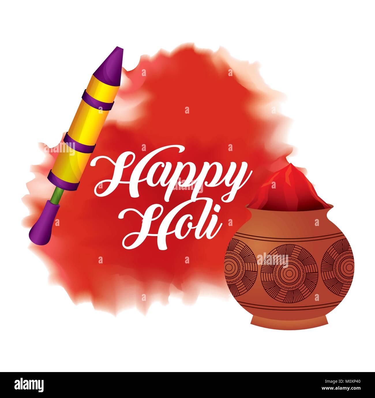 happy holi color powder decorated poster Stock Vector Image & Art - Alamy