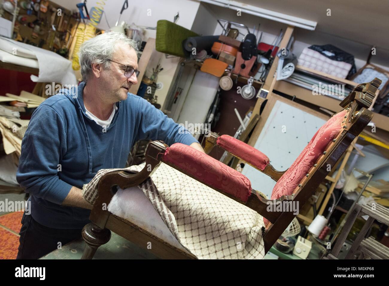 Upholsterer working chair hi-res stock photography and images - Alamy
