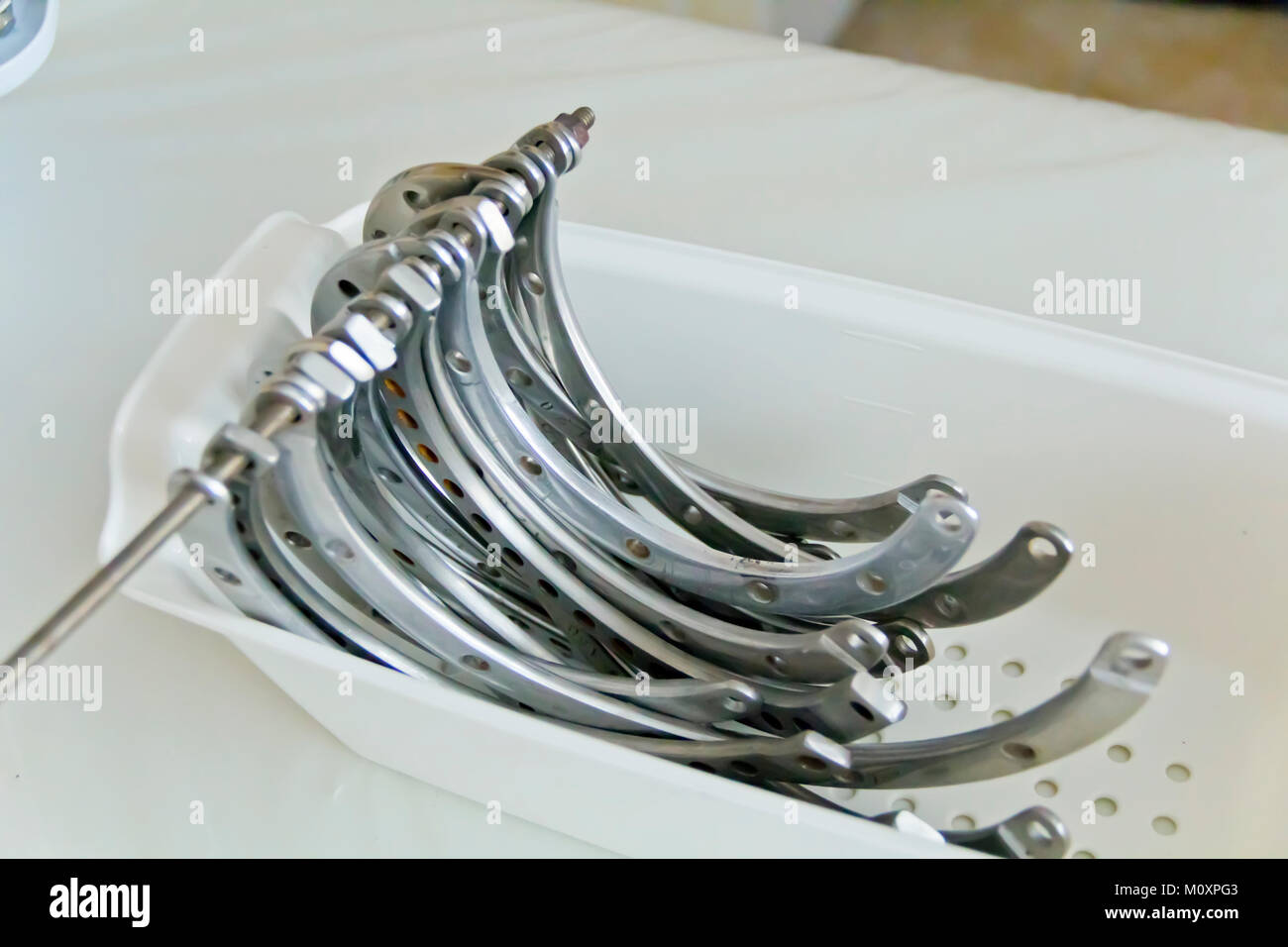 Photo of hospital traumatology equipment on white Stock Photo - Alamy