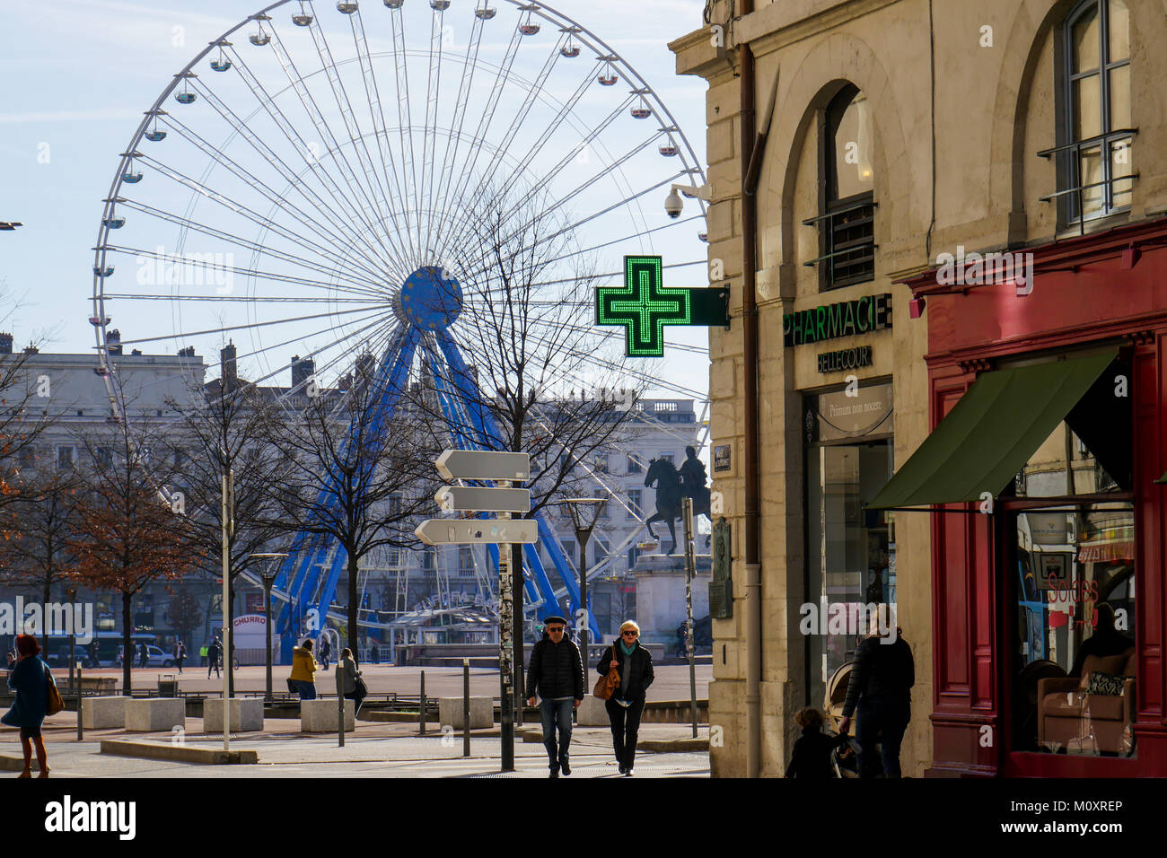 Big wheel at Bellecour square, Lyon, France Stock Photo - Alamy