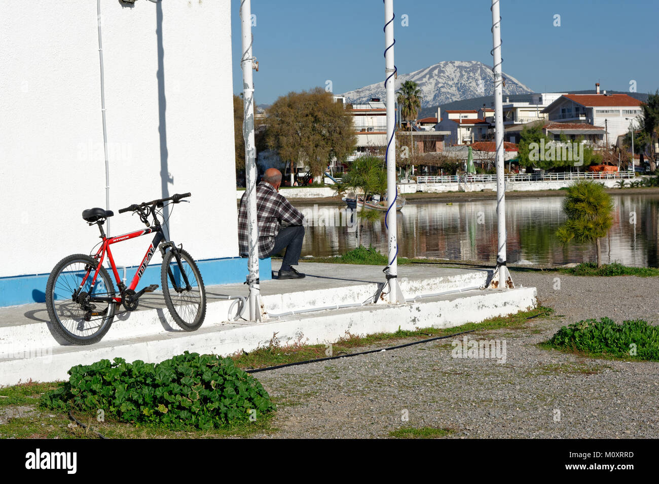Man staring the Dirfi mountain Stock Photo - Alamy