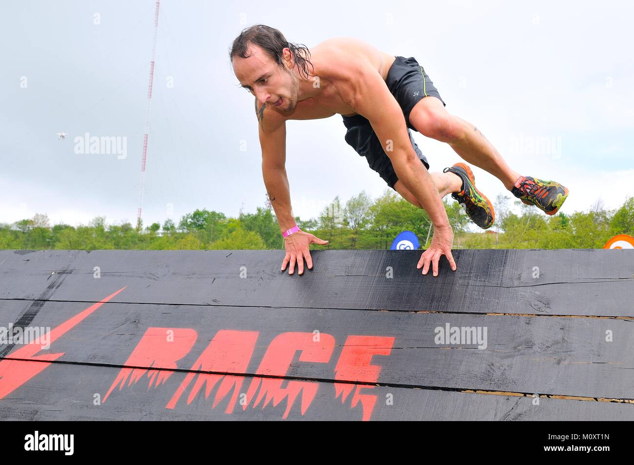 Wooden obstacle course hi-res stock photography and images - Alamy