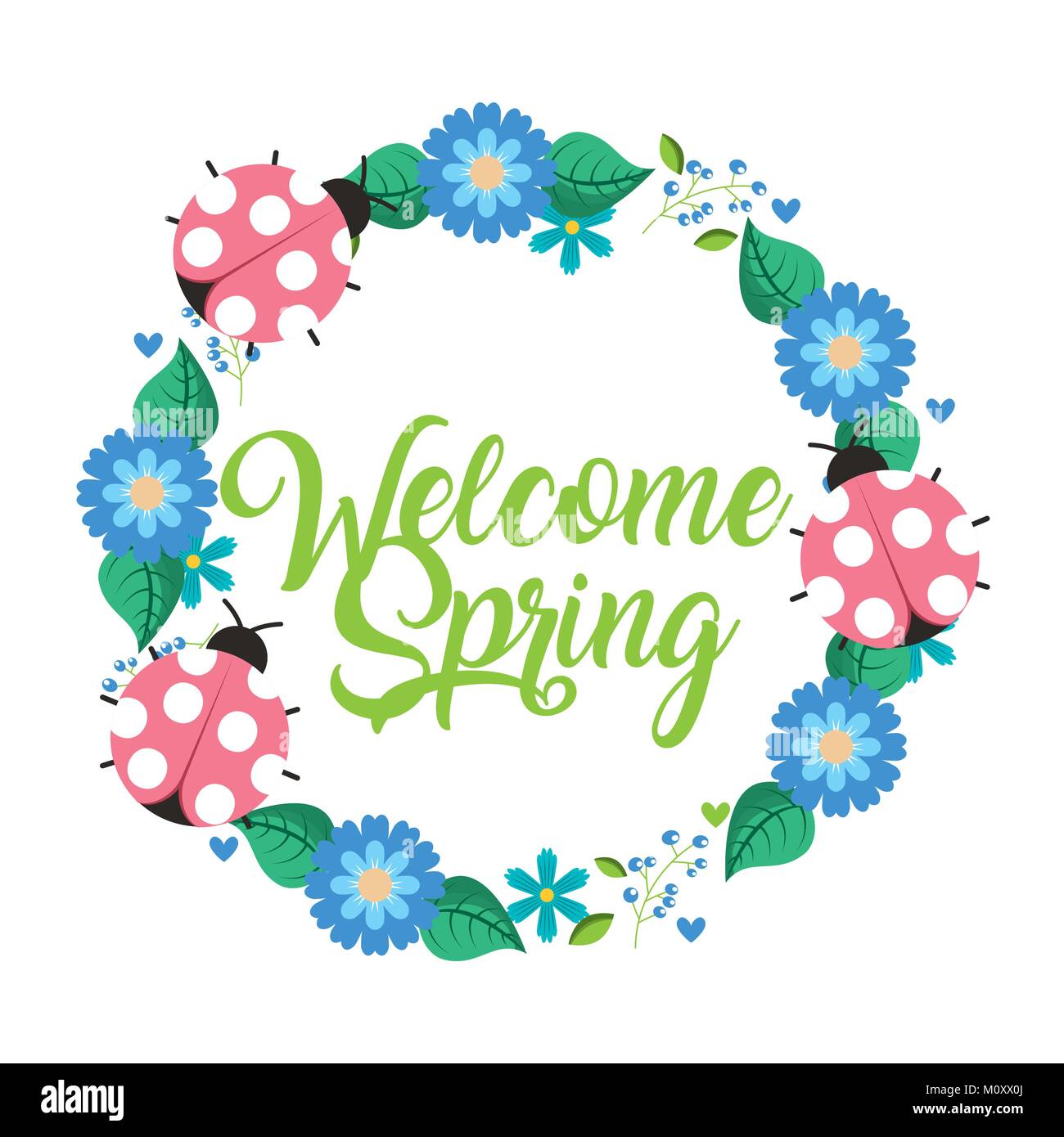 Welcome card with flowers Stock Vector Images - Alamy