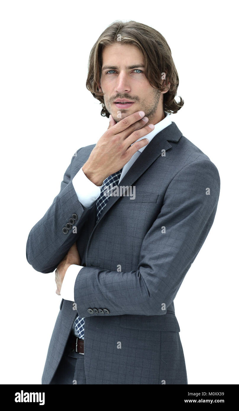 Handsome businessman thinking about something Stock Photo - Alamy