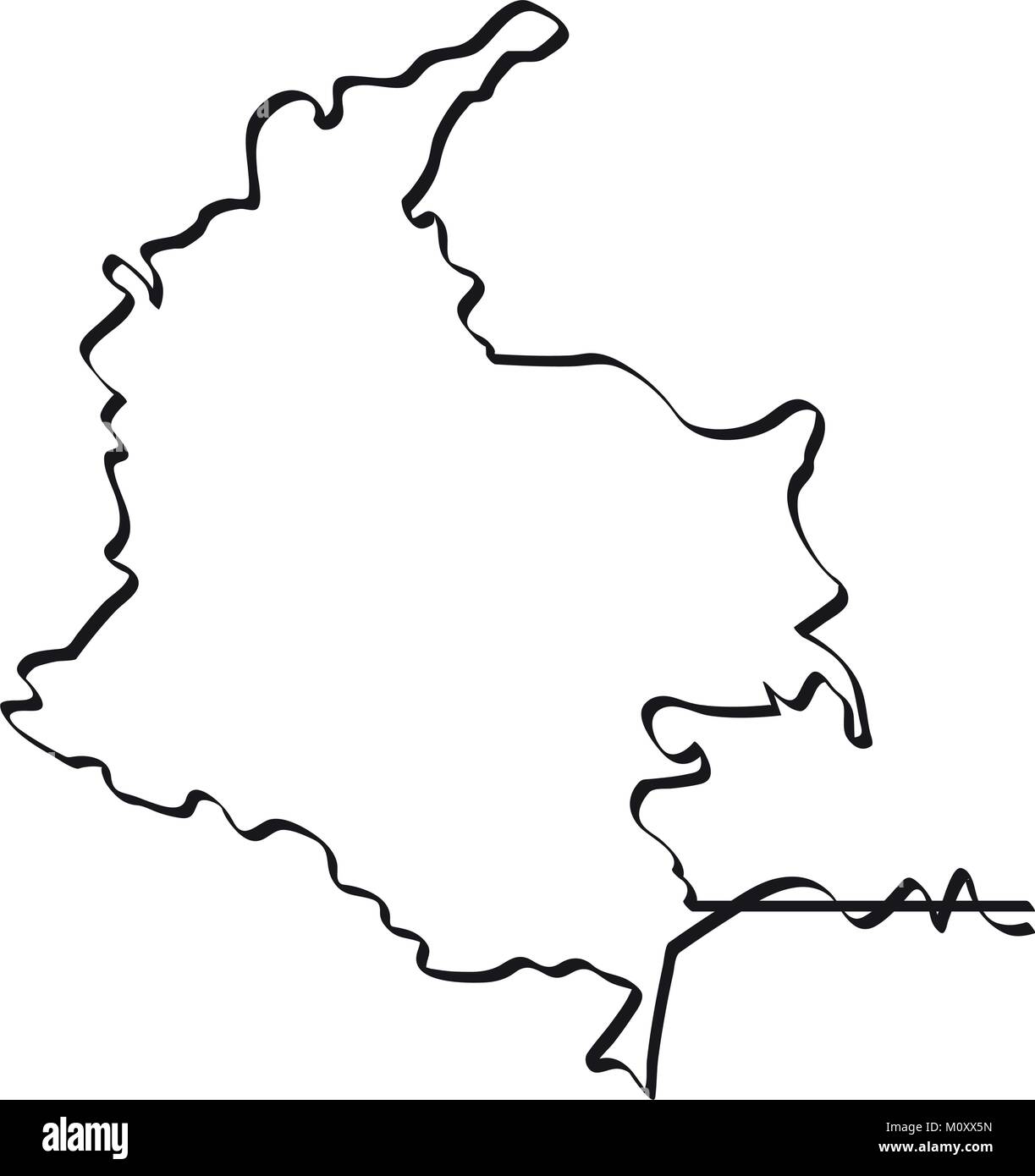 Map of Colombia. Continous line Stock Vector Image & Art - Alamy