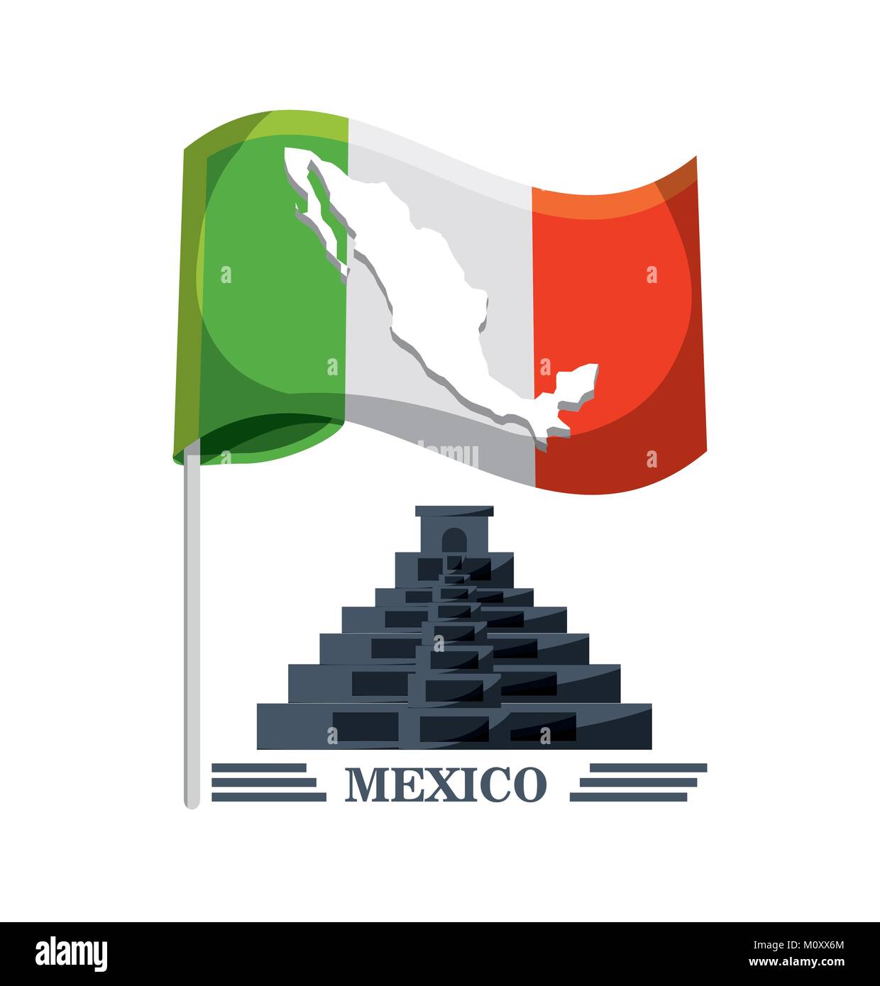 Mexican nation national red sign state symbol white Stock Vector Images ...