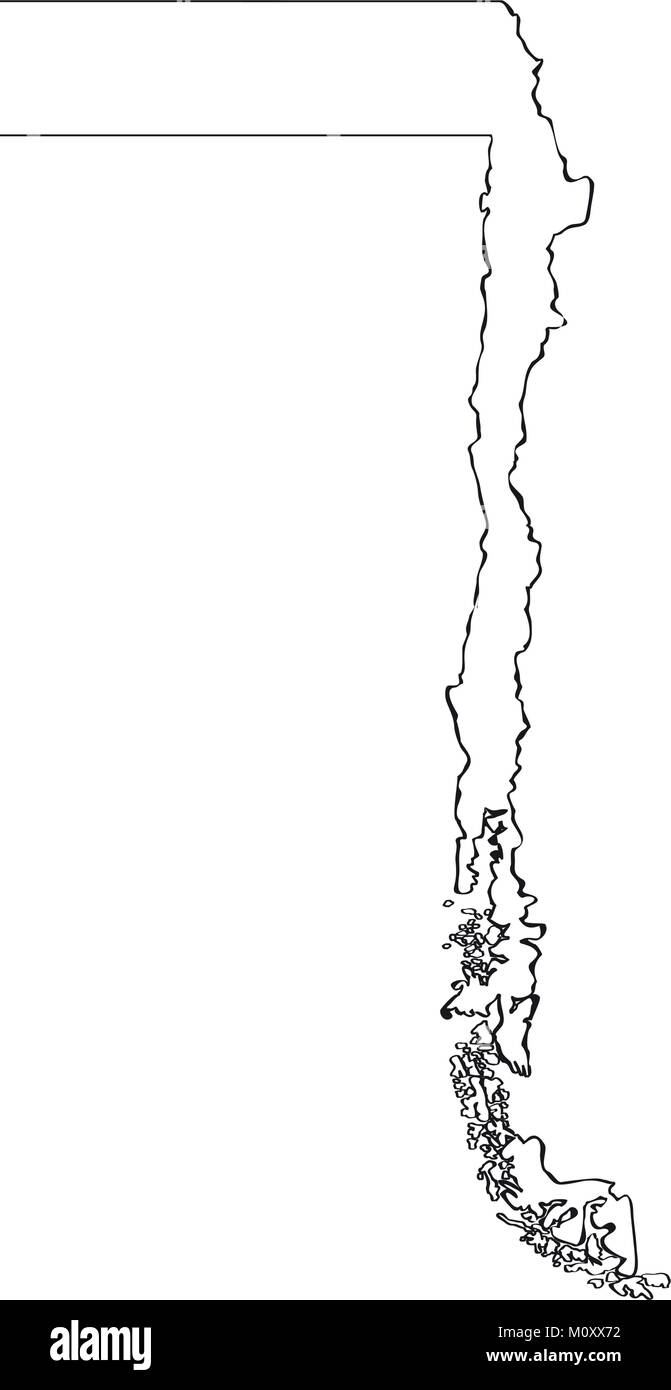 Map of Chile. Continous line Stock Vector Image & Art - Alamy