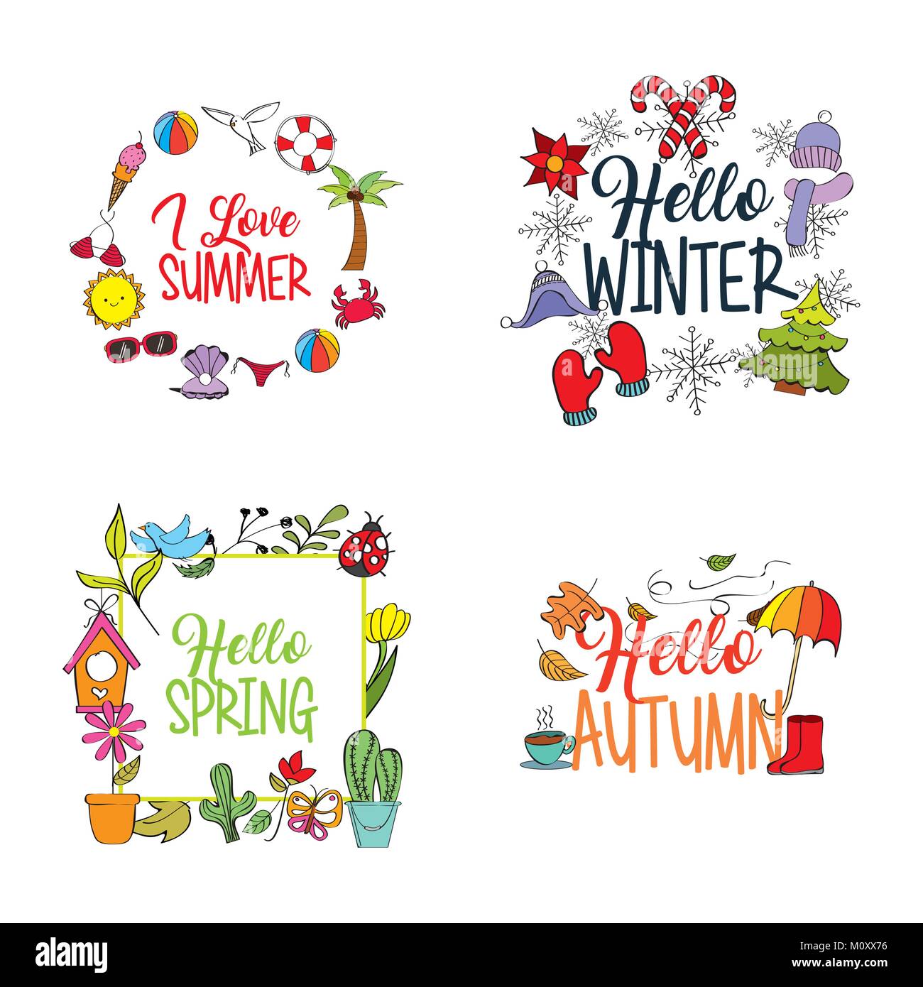 weather season winter summer autumn spring Stock Vector Image & Art - Alamy