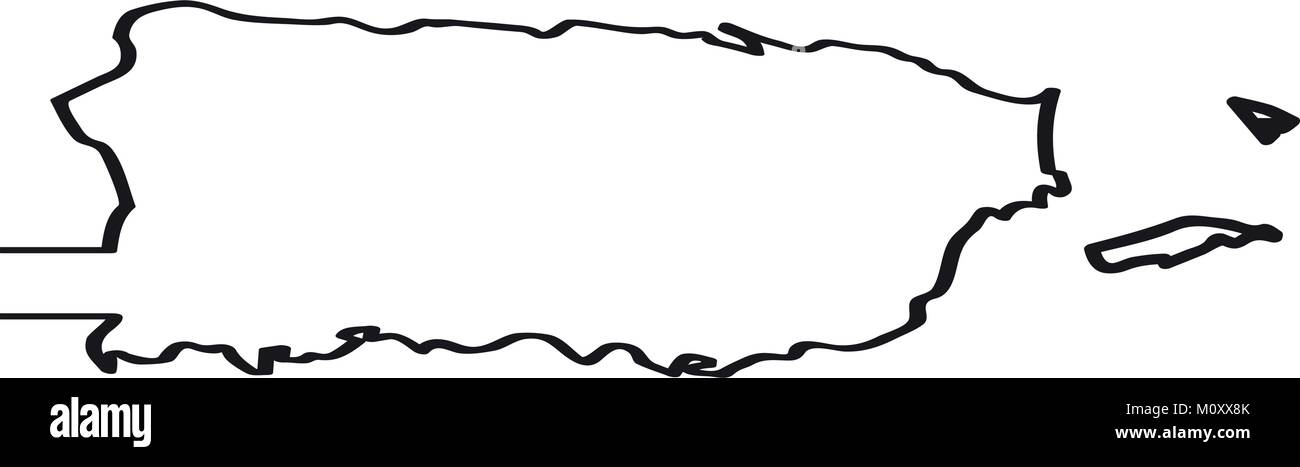 Map of Puerto Rico. Continous line Stock Vector Image & Art - Alamy