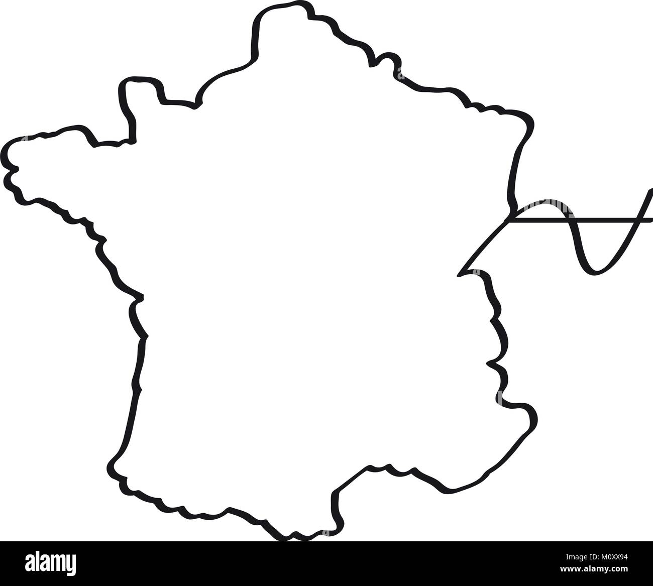 Map of France. Continous line Stock Vector Image & Art - Alamy