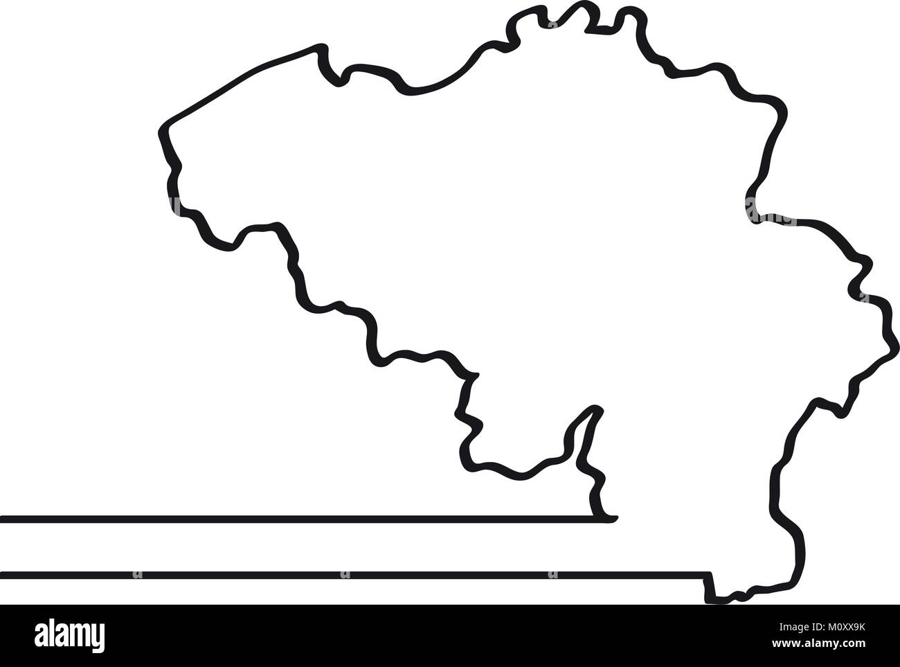 Map of Belgium. Continous line Stock Vector Image & Art - Alamy
