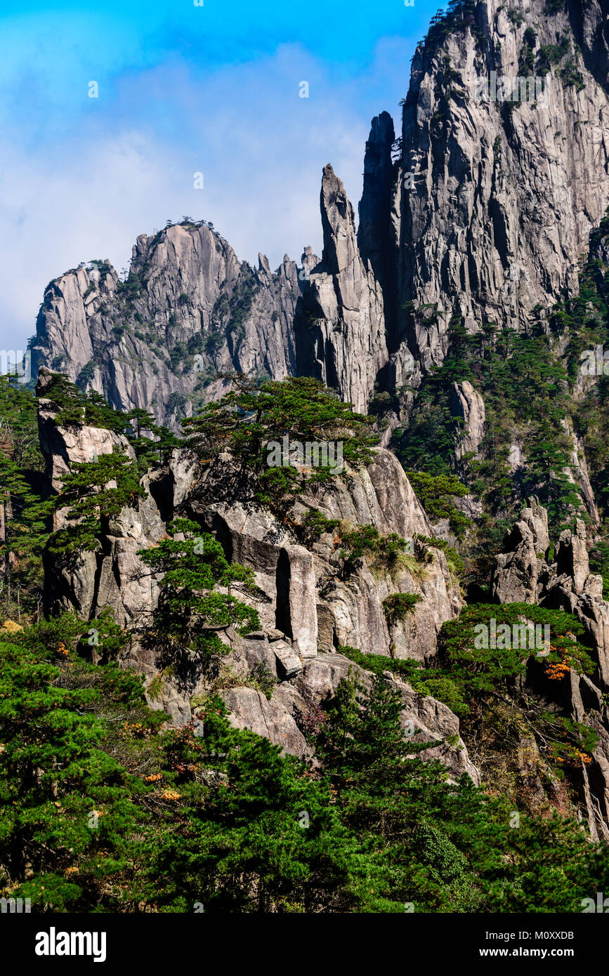 Huangshan, China. Hiking the Yellow Mountains, Huangshan, China. Credit: Benjamin Ginsberg Stock ...