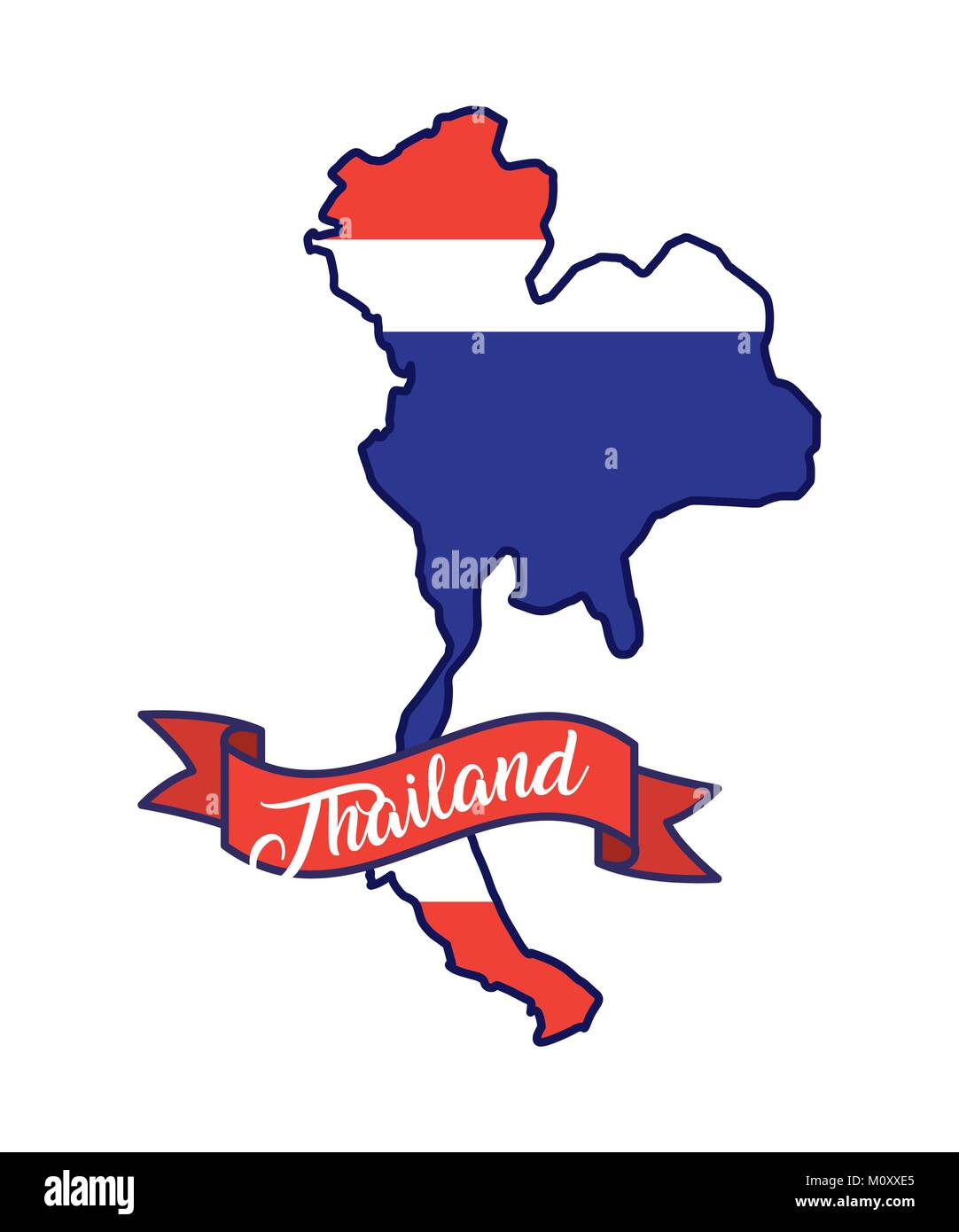 thailand map inside flag ribbon symbol Stock Vector Image & Art - Alamy