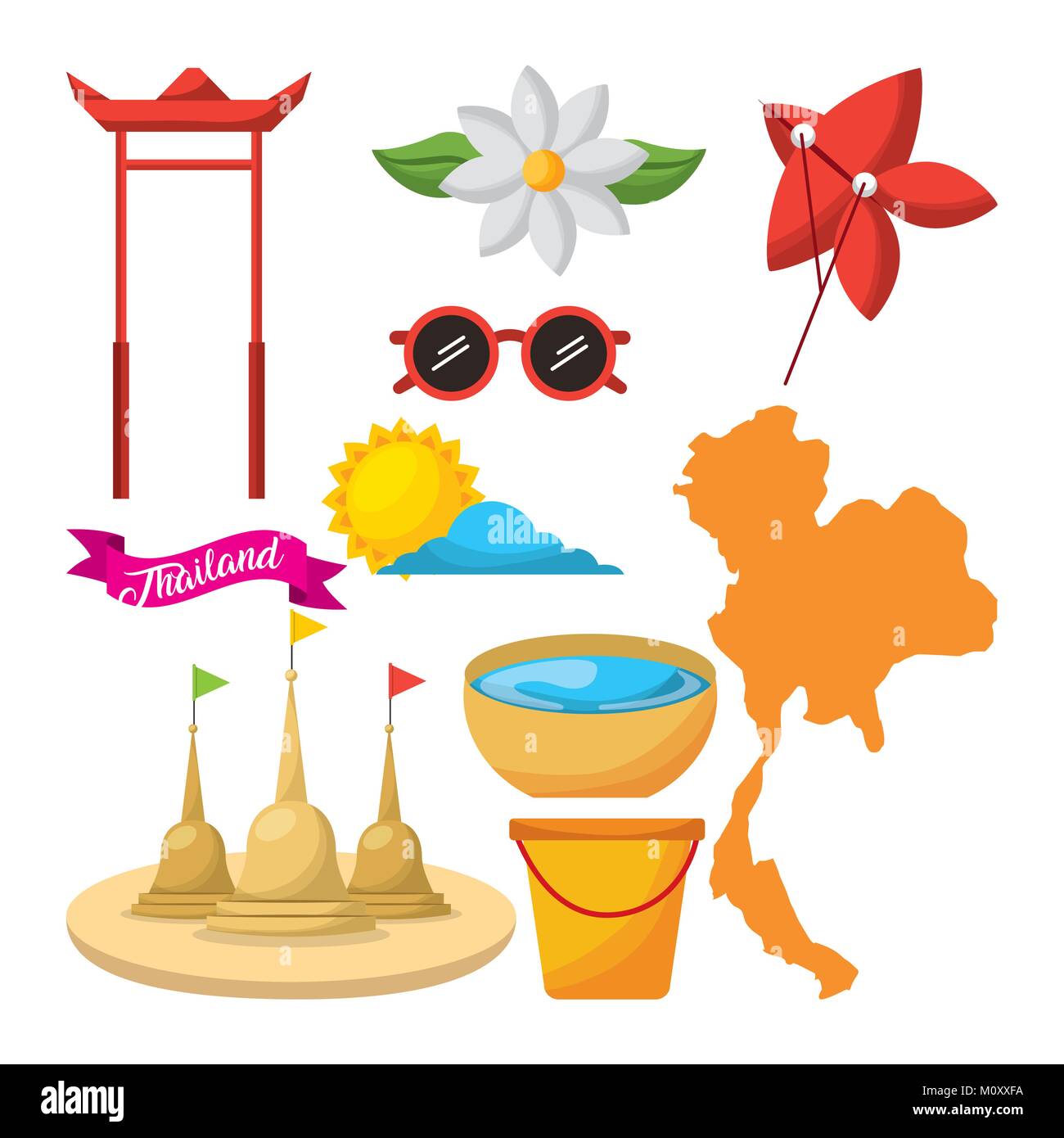 songkran thailand festival celebration icons emblem Stock Vector Image ...
