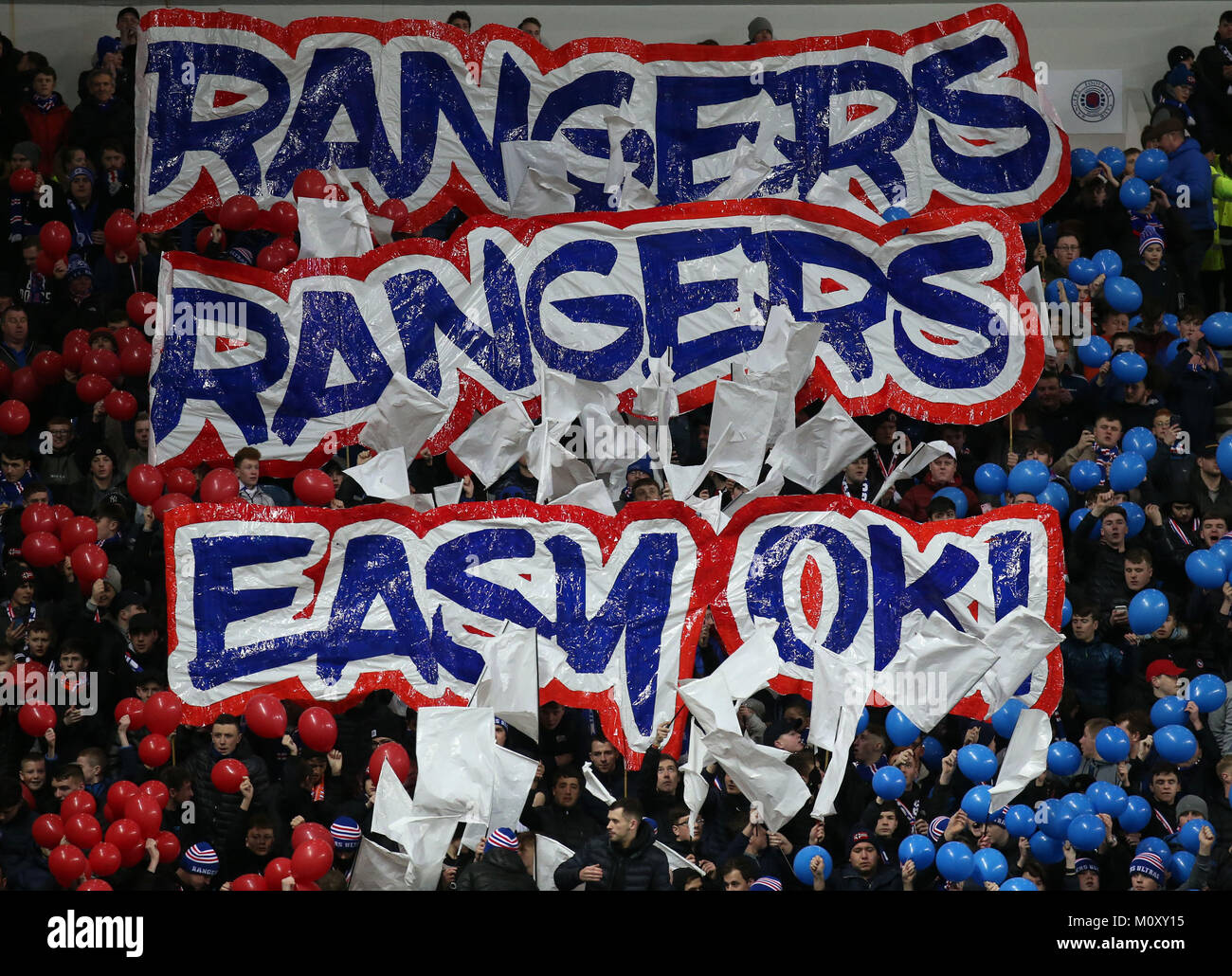 Rangers fans during the Ladbrokes Premiership match at Ibrox, Glasgow ...