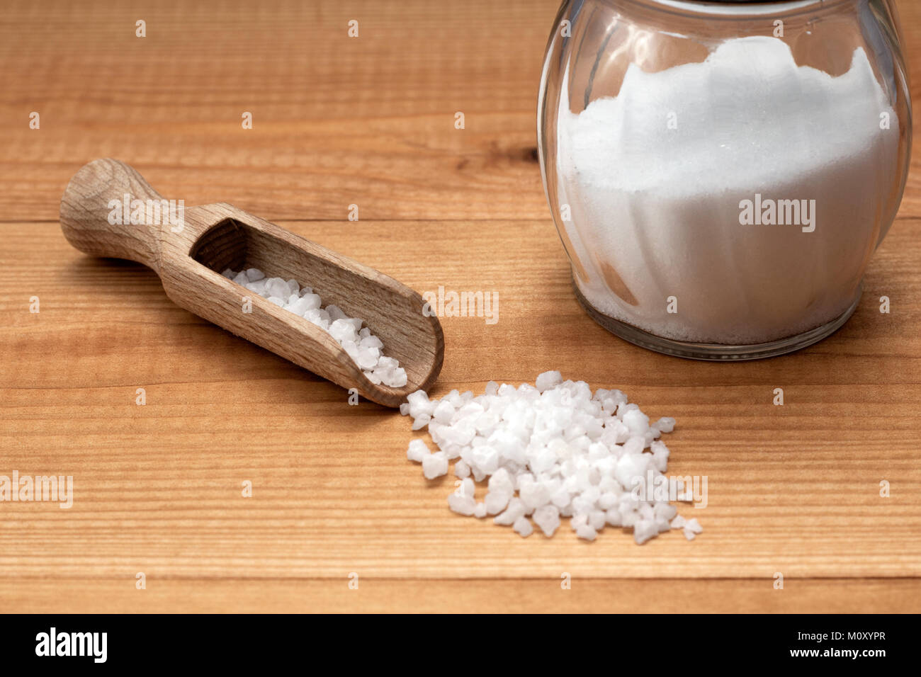 salt crystals with salt shaker Stock Photo - Alamy