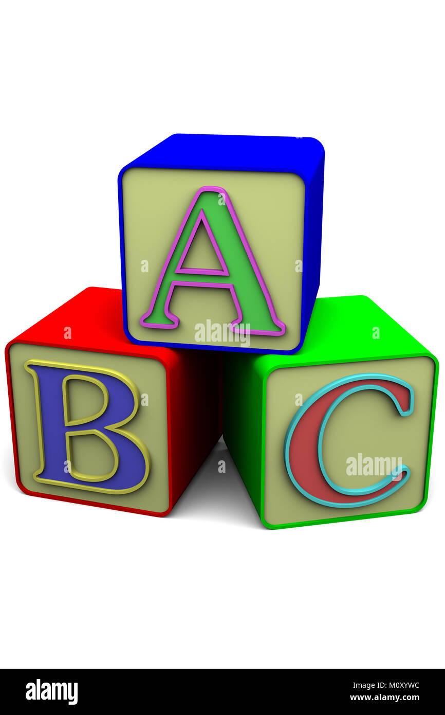 a pyramid of building blocks with letters of the alphabet, for children ...