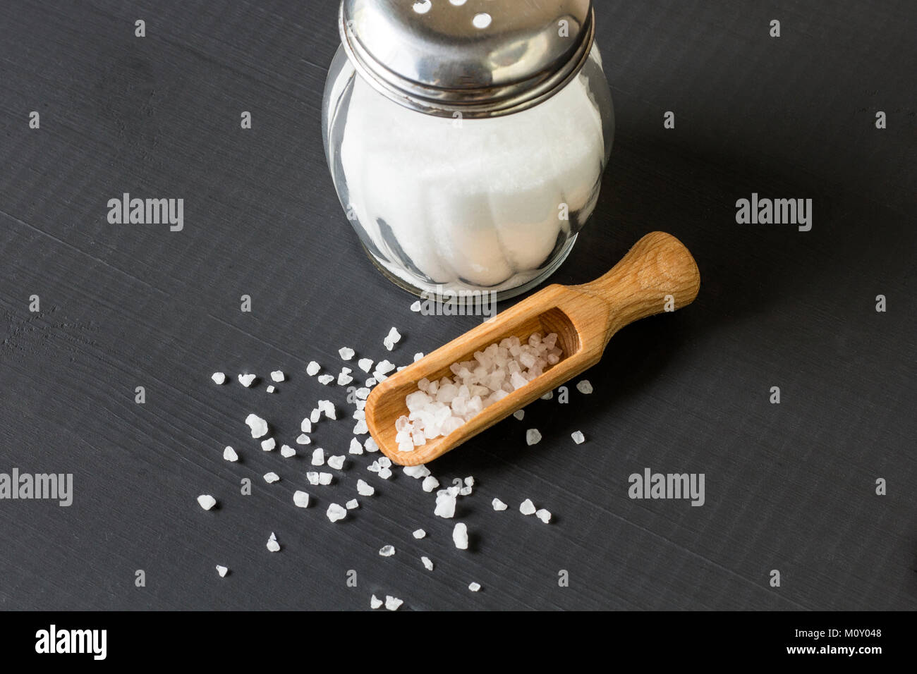 salt crystals with salt shaker Stock Photo - Alamy