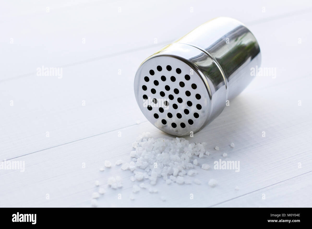 salt crystals with salt shaker Stock Photo - Alamy