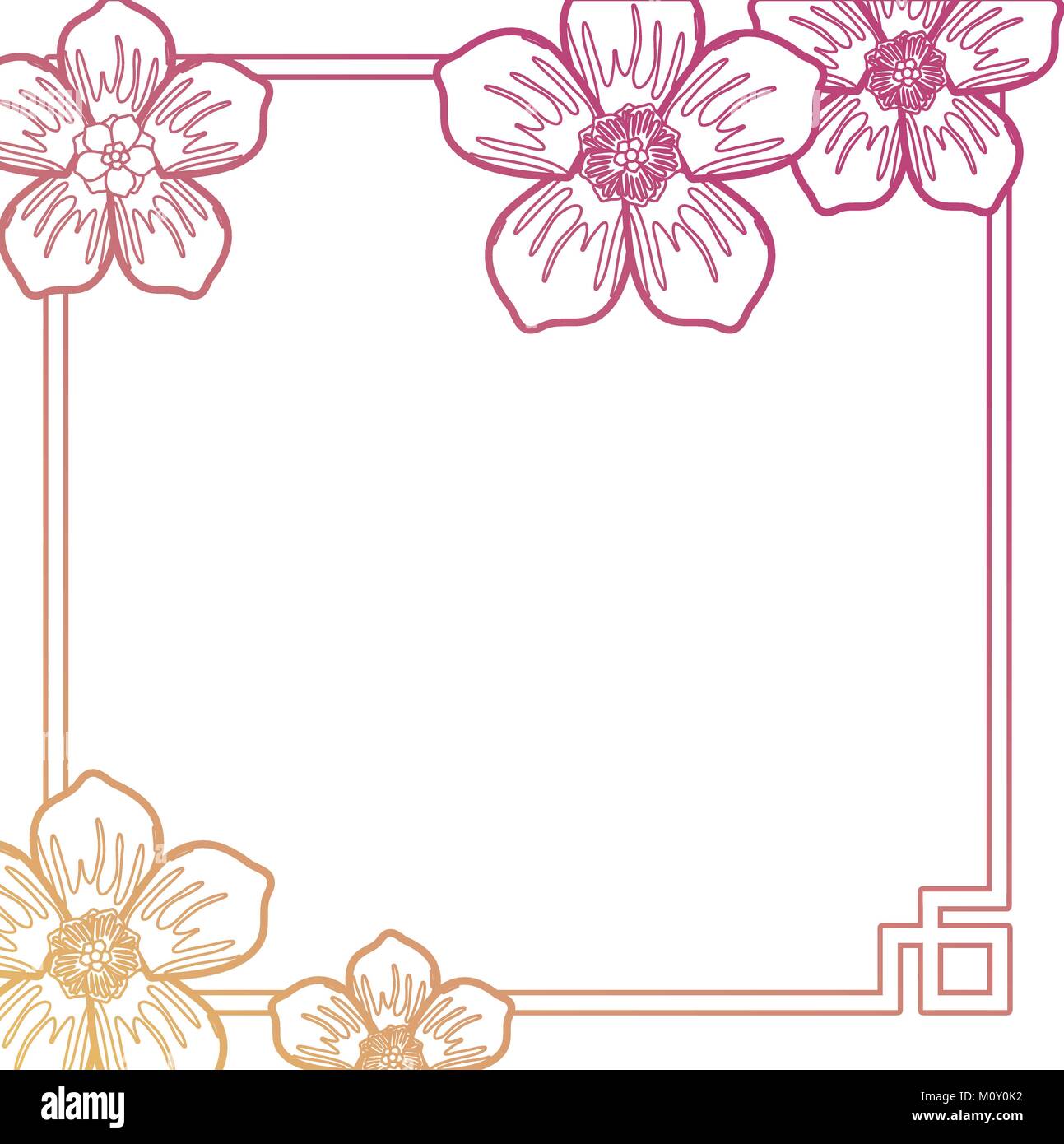 square frame with flowers design Stock Vector Image & Art - Alamy