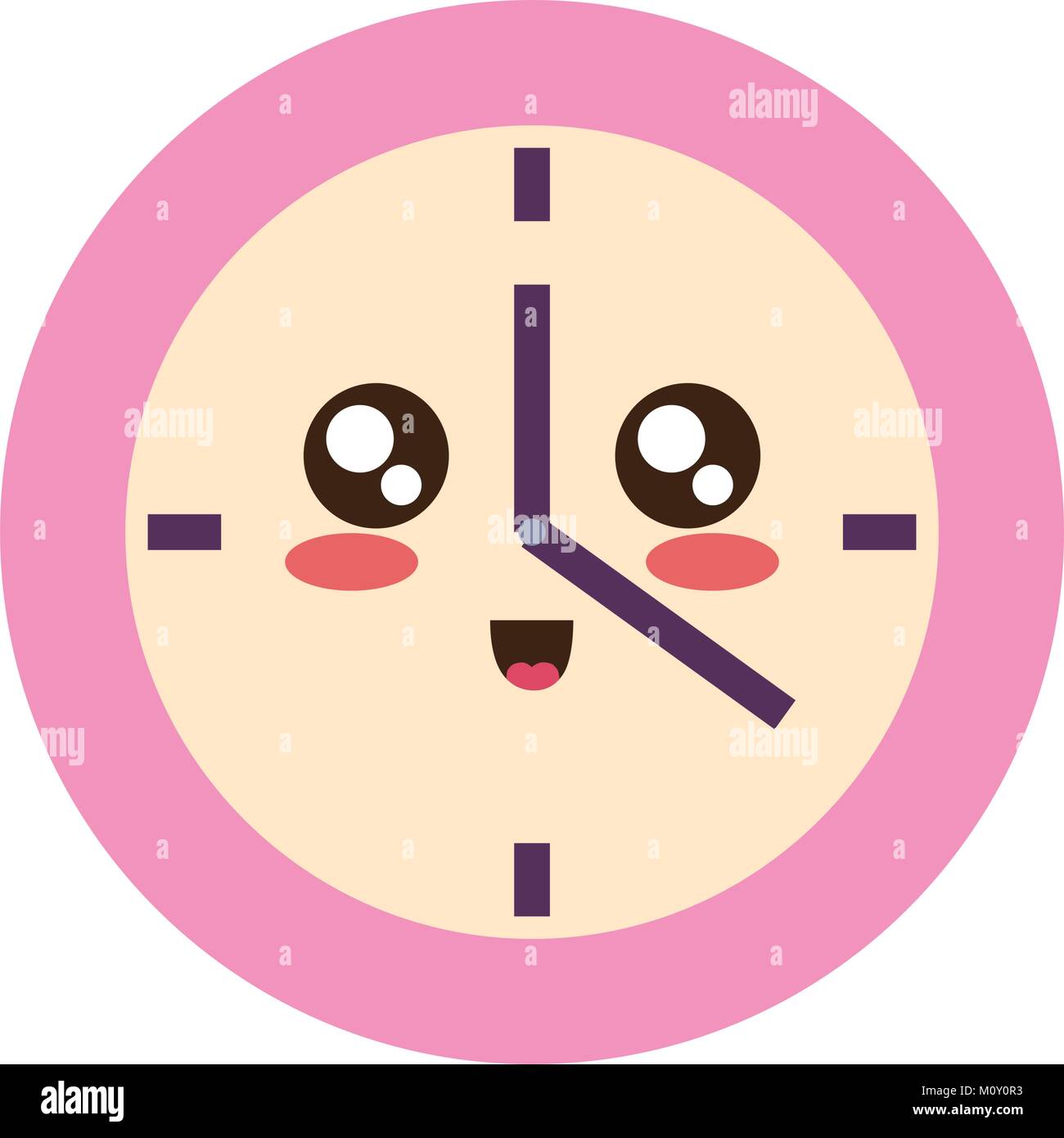 kawaii pink clock vector illustration Stock Vector Image & Art - Alamy