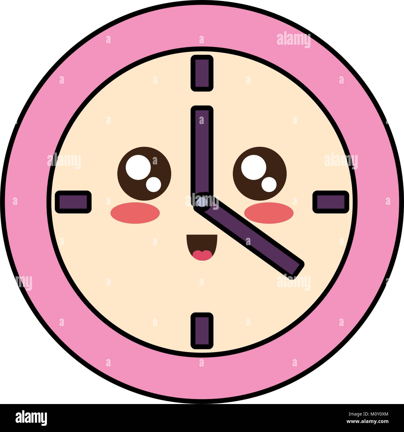 Round wall clock pink Stock Vector Images - Alamy