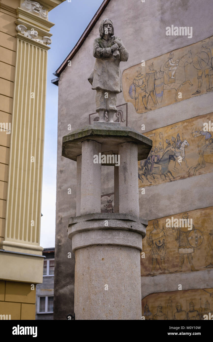 Replica of historical pillory on a Boleslaw Chrobry Square in Klodzko ...